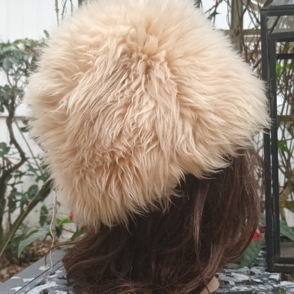 Vintage | Accessories | 6s Vintage Blonde Authentic Mouton Babushka Hat ...